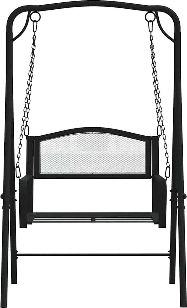 Zahradní houpačka 124 cm černá ocel 318832