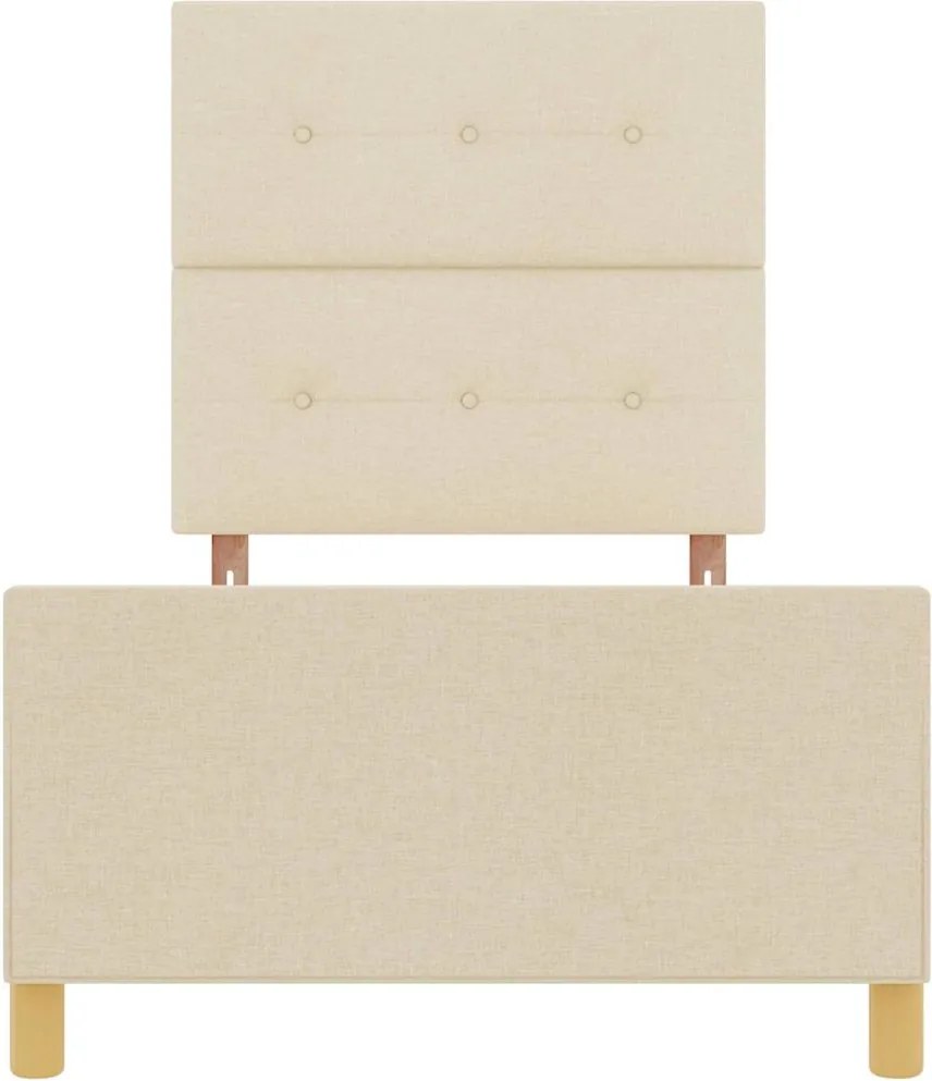 Rám postele s čelo Krémová 90 x 190 cm textil 3344695