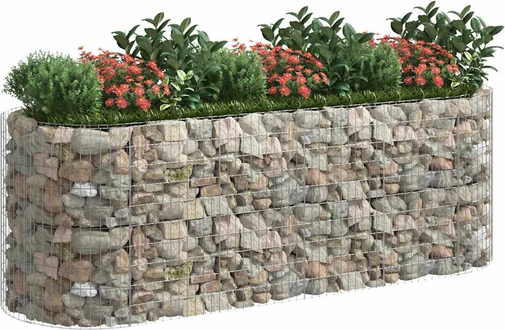 Gabionový vyvýšený záhon pozinkované železo 300 x 100 x 100 cm 152046