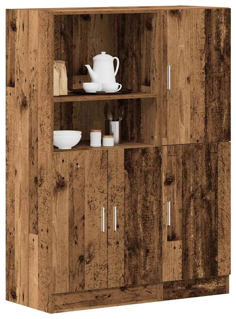 Sada 2 kusů kuchyňských skříněk old wood kompozitní dřevo 3324149