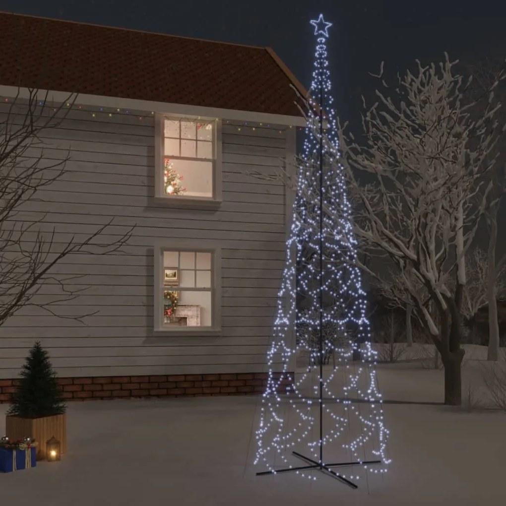 Vánoční stromek kužel 3000 studených bílých LED diod 230x800 cm - Default Title