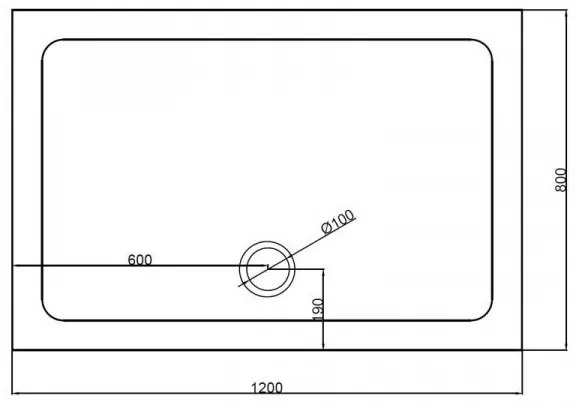 BPS-koupelny Obdélníková akrylátová sprchová vanička HYD-OSV-ST03D 120x80 černá