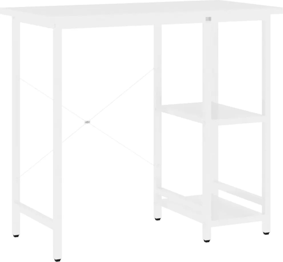 PC stůl bílý 80 x 40 x 72 cm MDF a kov 20555