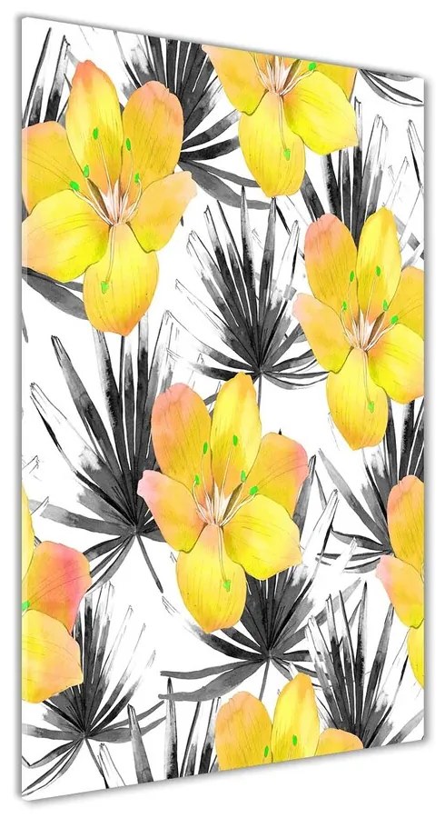 Wallmuralia Foto obraz akrylový Tropické květiny 70x140 cm