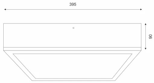 Stropní svítidlo OAK SQUARE 4xE27/15W/230V 39x39 cm dub/černá