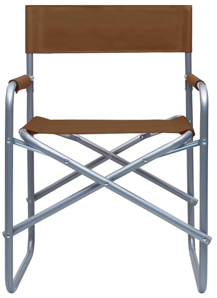 Režisérské židle 2 ks ocel hnědé - Default Title