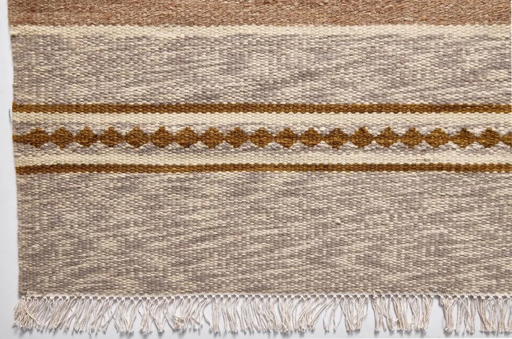 Diamond Carpets India, Ručně vázaný kusový koberec Wild West DESP HL62 Natural Brown, 120x170, hnědá, chodba / předsíň
