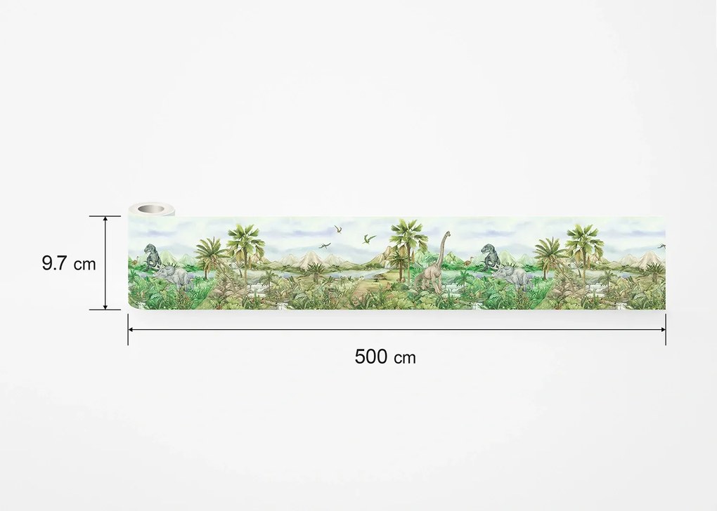 Dětská samolepící bordura na zeď Dino | 5 m x 9.7 cm | DWBD8139