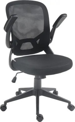 HOMCOM ergonomická kancelářská židle s nastavitelnou výškou, sklápěcími područkami a síťovinou, černá