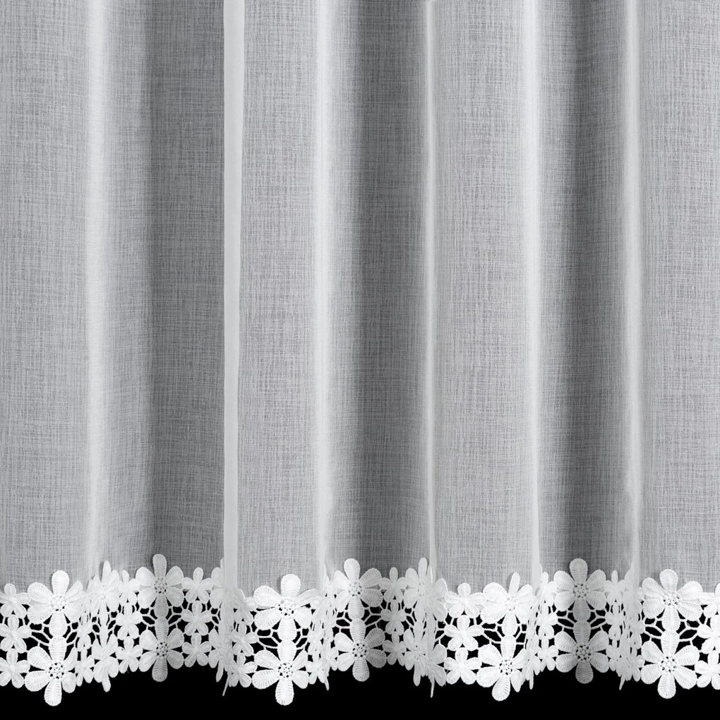 ZÁCLONA NA KROUŽCÍCH KAJE 350X145 CM CM BÍLÁ