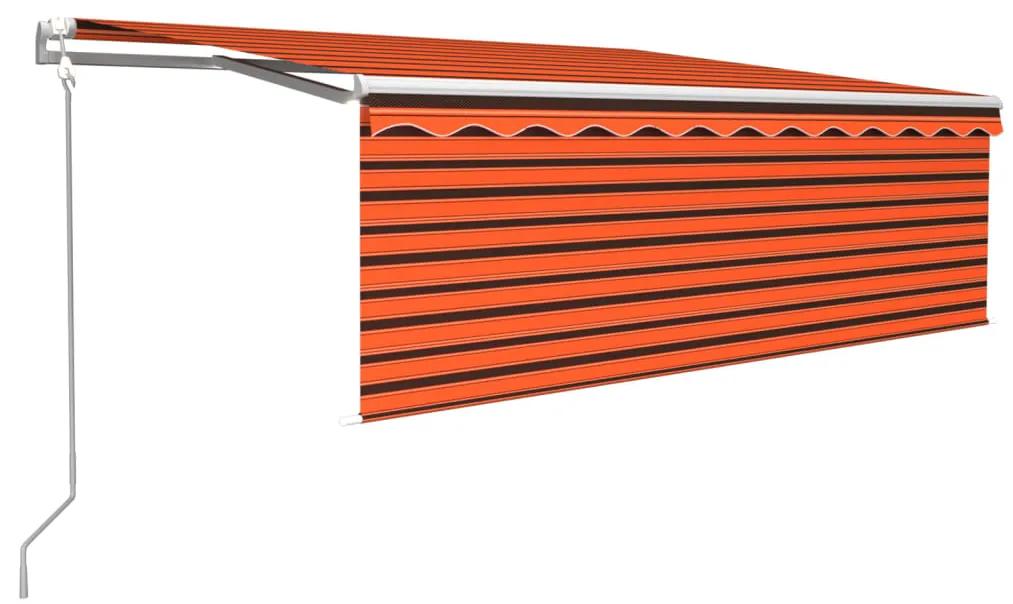 Automatická zatahovací markýza s roletou 4 x 3 m oranžovo-hnědá,  3069310