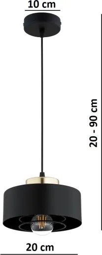 Brilagi - Lustr na lanku SPRING 1xE27/60W/230V pr. 20 cm černá/zlatá