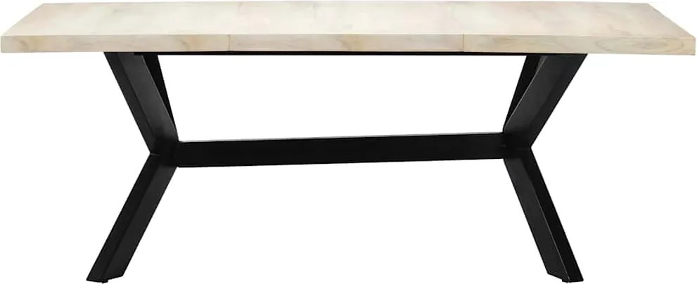 Jídelní stůl bílý 200 x 100 x 75 cm masivní mangovníkové dřevo 247428