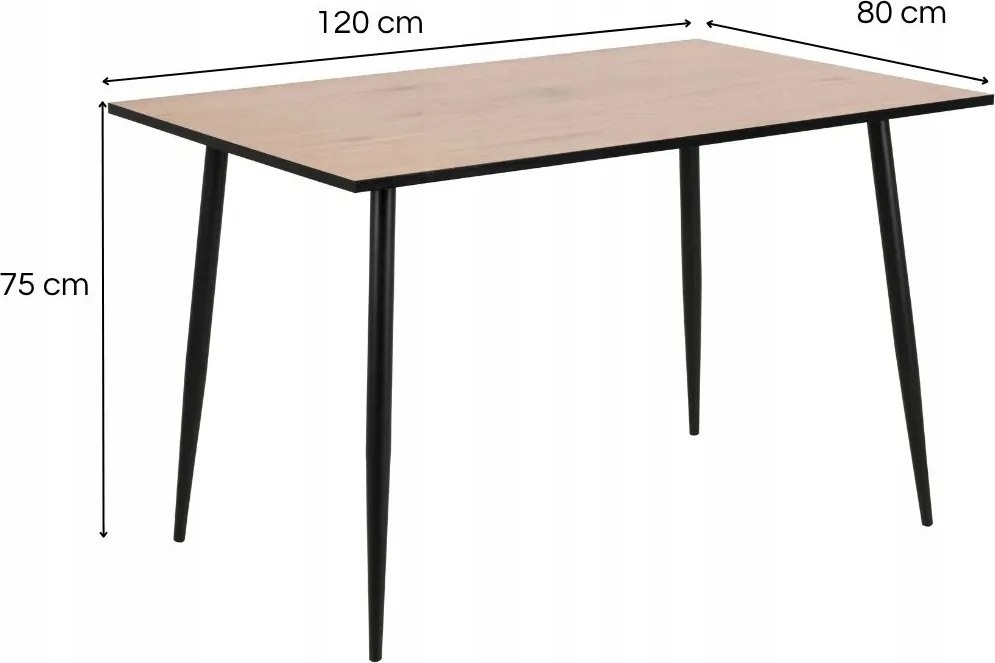 Jídelní set Wilma 120 cm dub divoký/černý