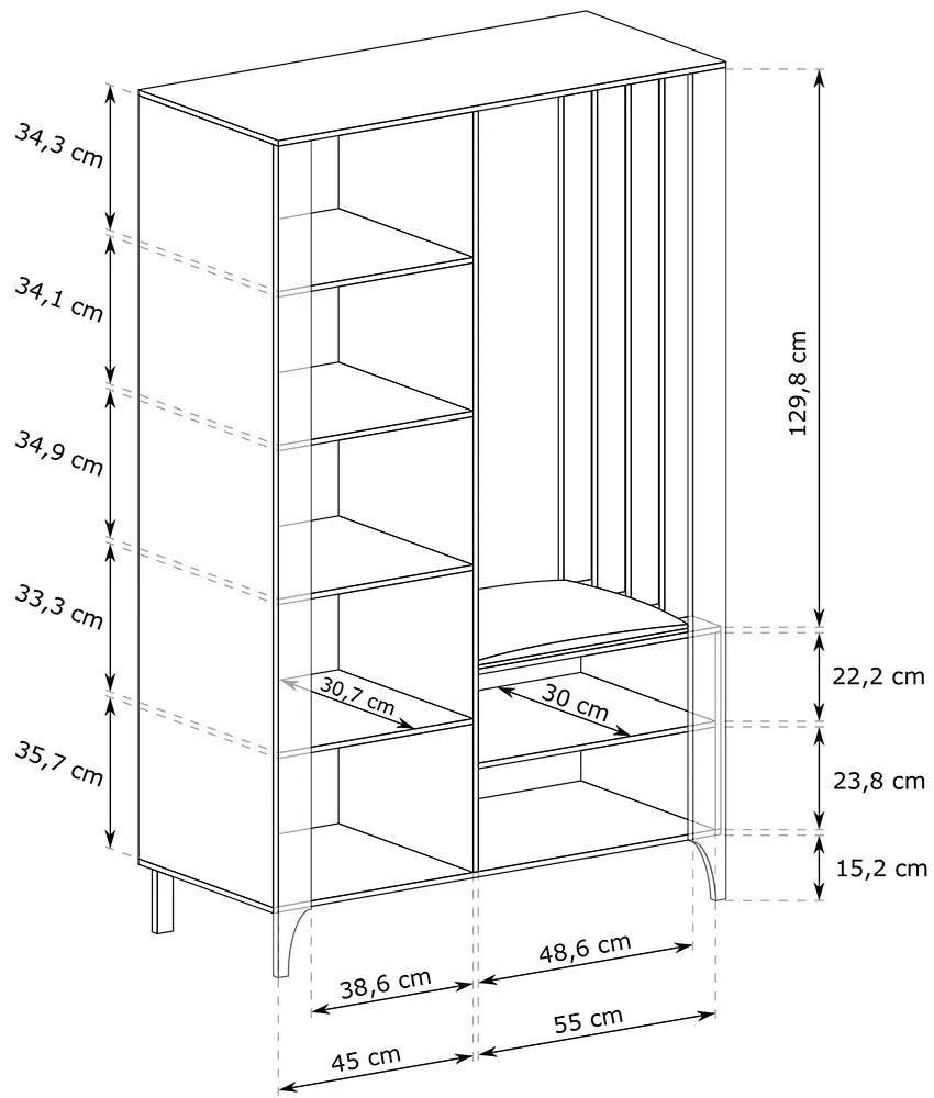 MILUMI c | předsíňová stěna MM-11 | 105 cm | se zrcadlem | černá