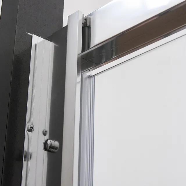 Roltechnik Outlet Otevírací jednokřídlé sprchové dveře OBDO1 s pevnou stěnou OBB Varianta: šířka dveří: 90 cm, šířka pevné stěny: 80 cm - (OBDO1-90_OBB-80), Barva profilů a typ výplně: profily: brillant, výplň: transparent