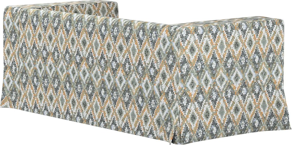 Potah na křesko IKEA Karlanda, krátký barva modrá látka pletený vzor, vzorované