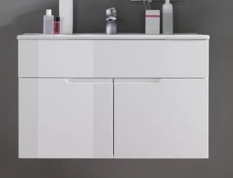 Koupelnová skříňka s umyvadlem Spice, lesklá bílá