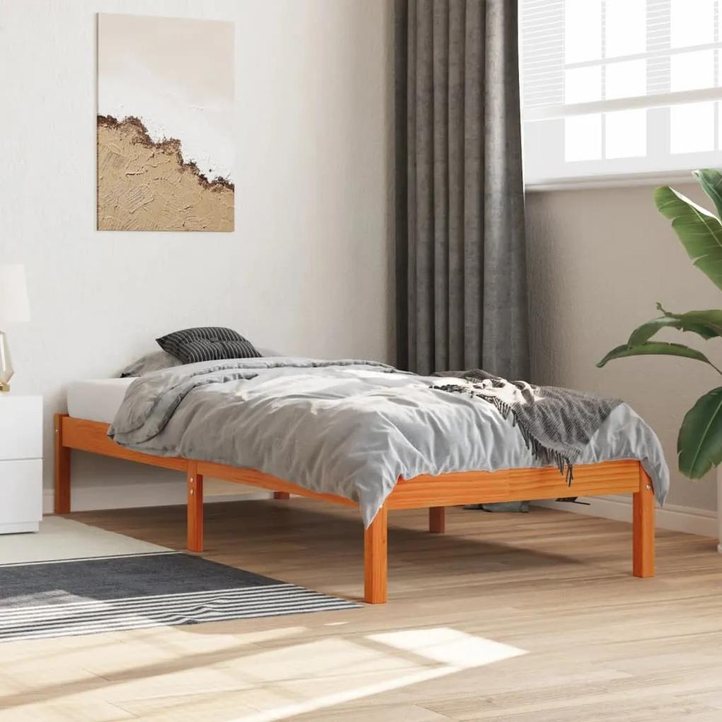 vidaXL Rám postele voskově hnědý 90 x 200 cm masivní borovice [844848]