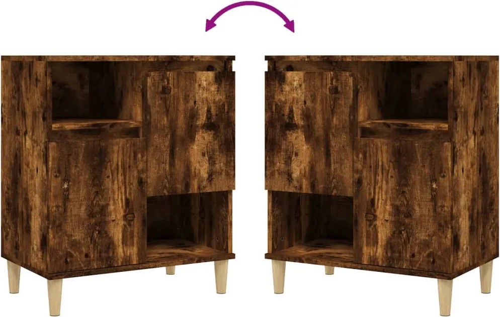 Příborníky 3 ks kouřový dub 60 x 35 x 70 cm kompozitní dřevo 3185740
