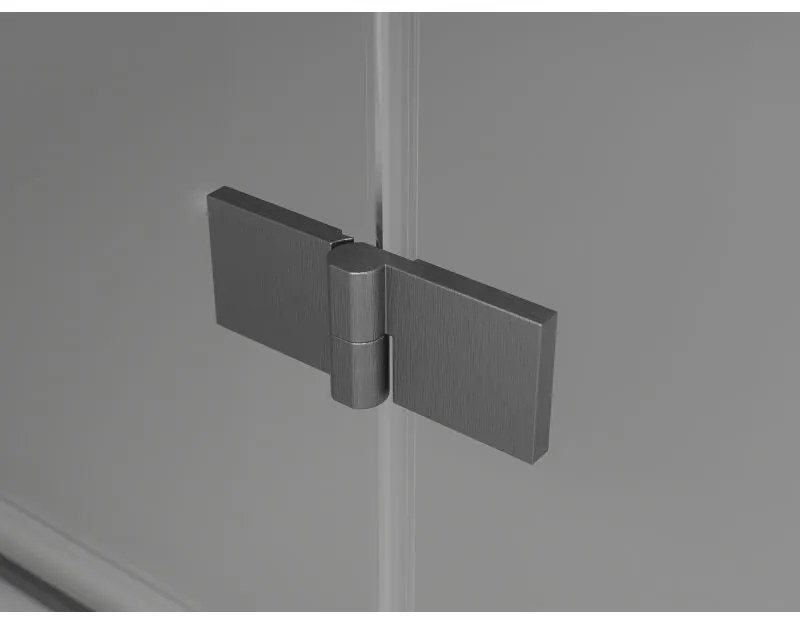 Mexen Lunar, L půlkruhový výklopný sprchový kout 90 x 90 cm, 8mm čiré sklo, pistolově šedý kartáčovaný - 833L-090L-090P-66-00