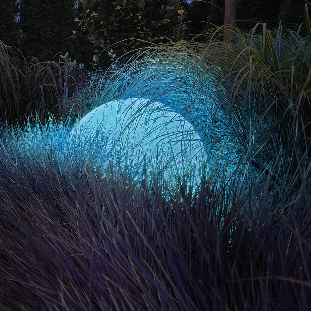 Exteriérové svítidlo Globo + LED žárovka E27 RGB 10w + dálkové ovládání, (fi 40cm)