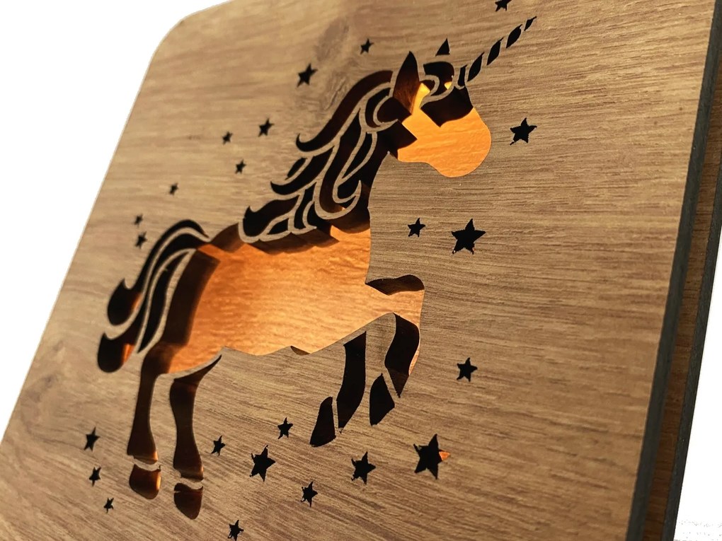 Li-Go "Jednorožec" lampa 19x19cm provedení povrchu: dub světlý