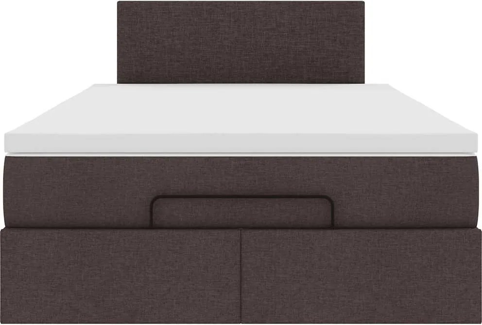 Osmanský rám postele s matrací tmavě hnědá 120x190cm textil 3311362