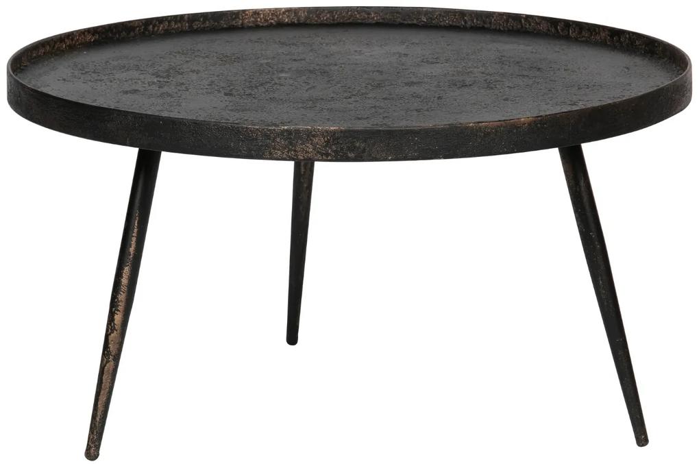 OnaDnes -20% Hoorns Černý kovový konferenční stolek Buster XL s patinou 76 cm