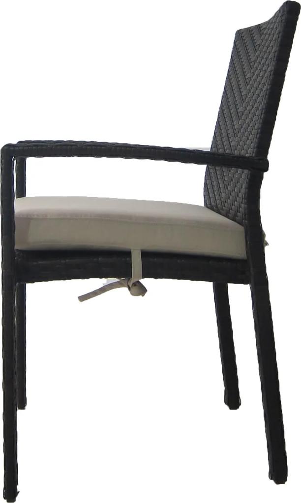 Umělý ratan Zahradní židle Horizon černá/krém - SLEVA | BIANO