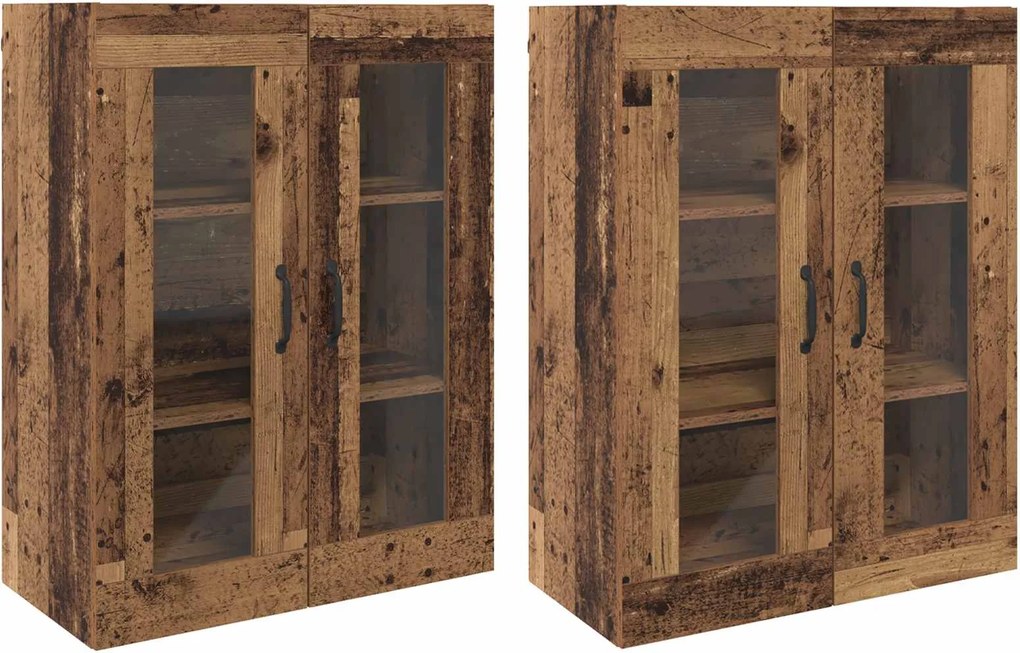 Nástěnné skříňky 2 ks Staré dřevo 69,5 x 34 x 90 cm 3394536