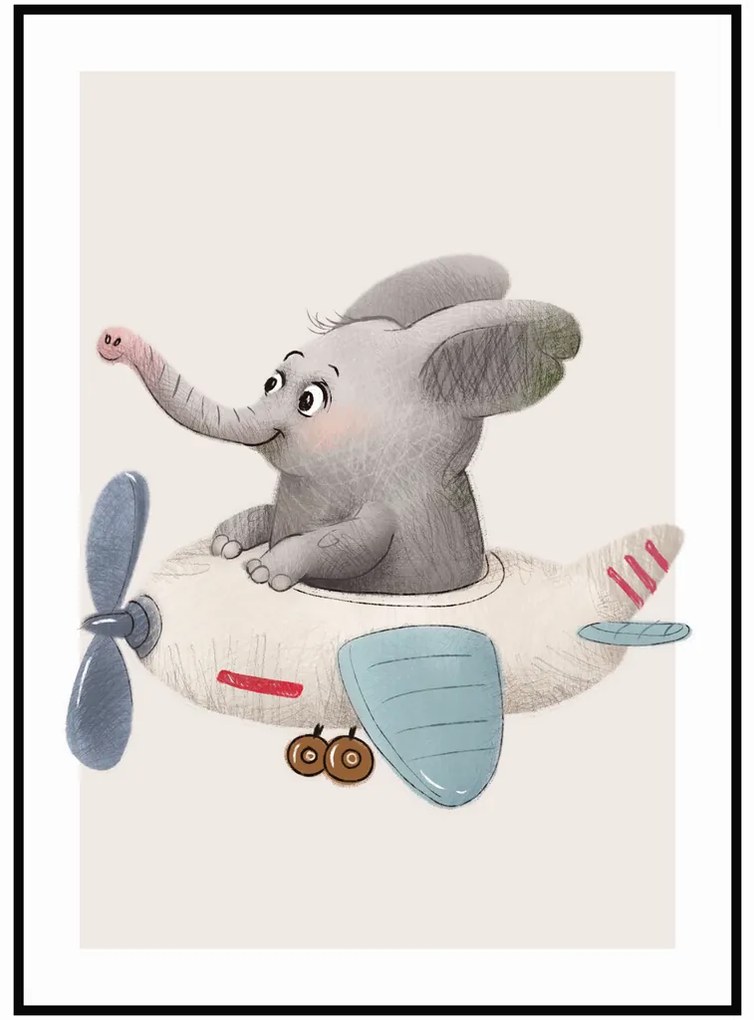 Plakát Sloníček v letadle 40 x 50 cm