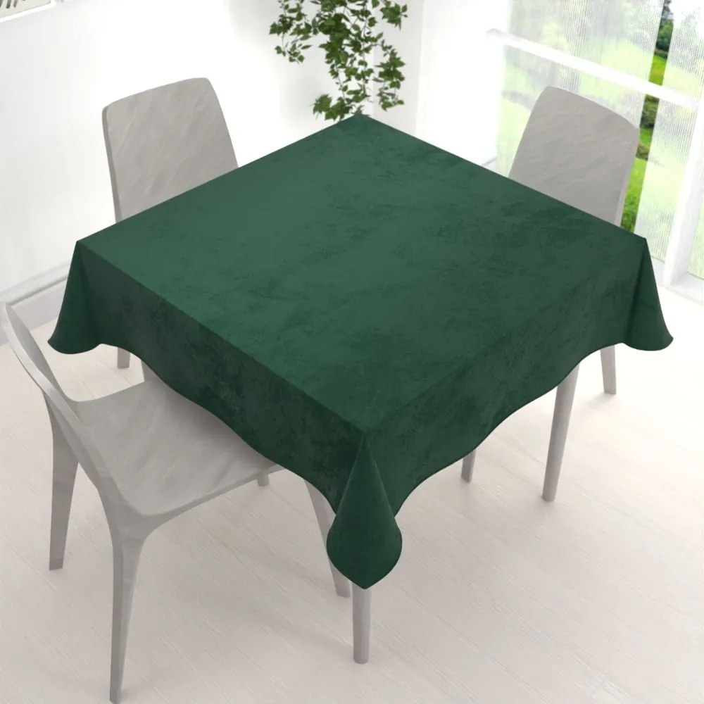 Biante Velký sametový čtvercový ubrus Velvet Premium SVP-040 Lesní zelená 150x150 cm