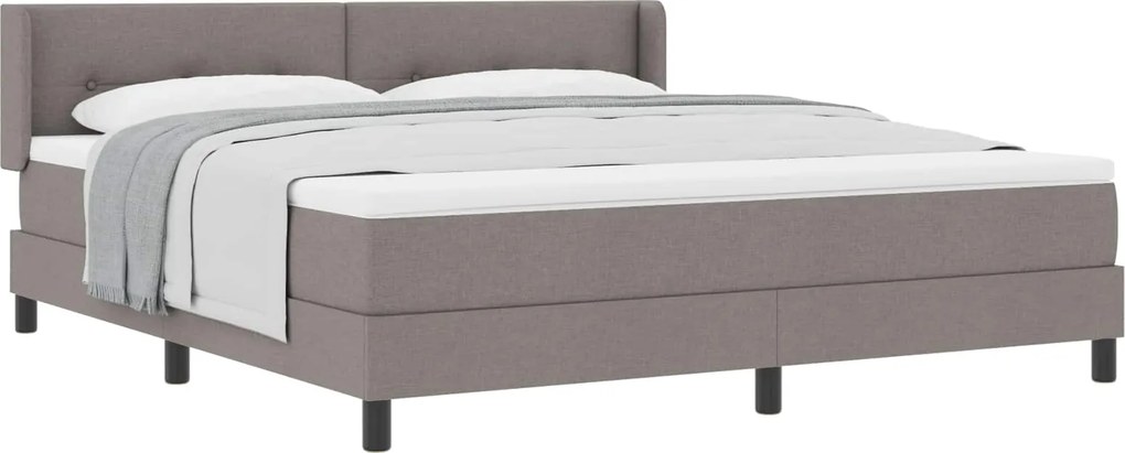 Postel s boxspringem s čelo Taupe 200 x 180 cm textil 3341122