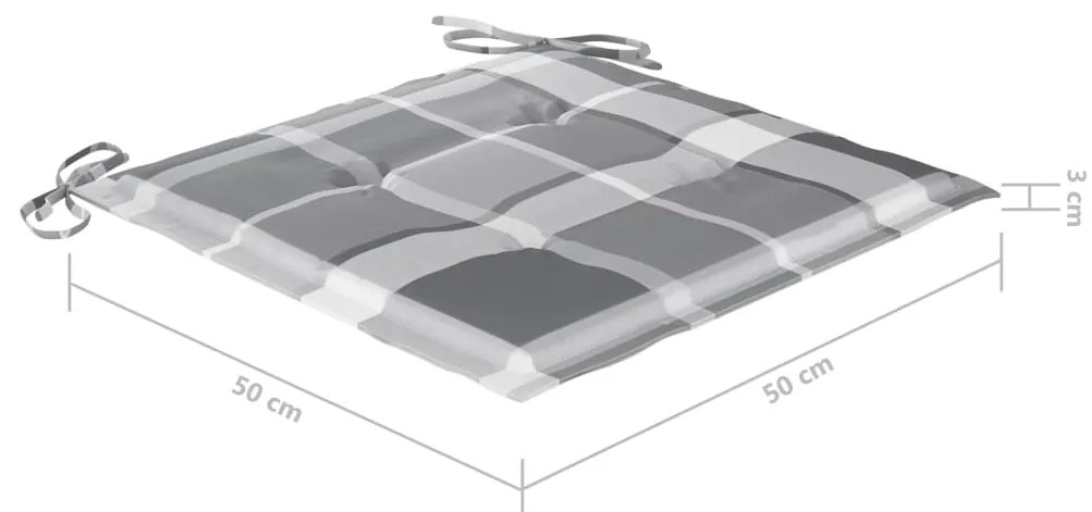 vidaXL Marketos Zahradní židle s poduškami 4 ks šedé masivní akáciové dřevo