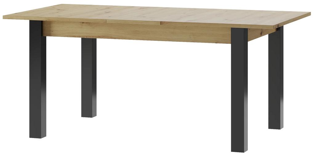 Jídelní stůl Lorren 40 (dub artisan + černá matná) (pro 6 až 8 osob). 1068170