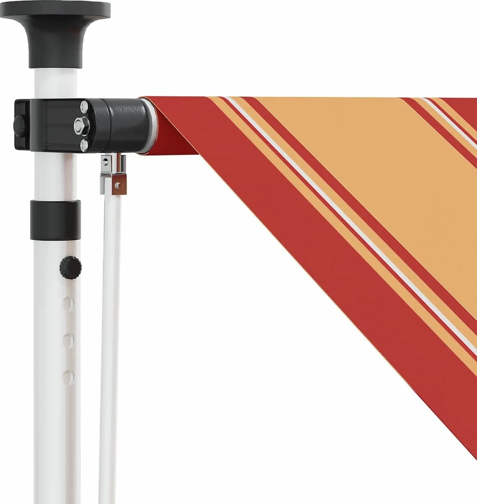 vidaXL Ručně zatahovací markýza 350 cm pruhy [42037063] Barva: oranžová a hnědá