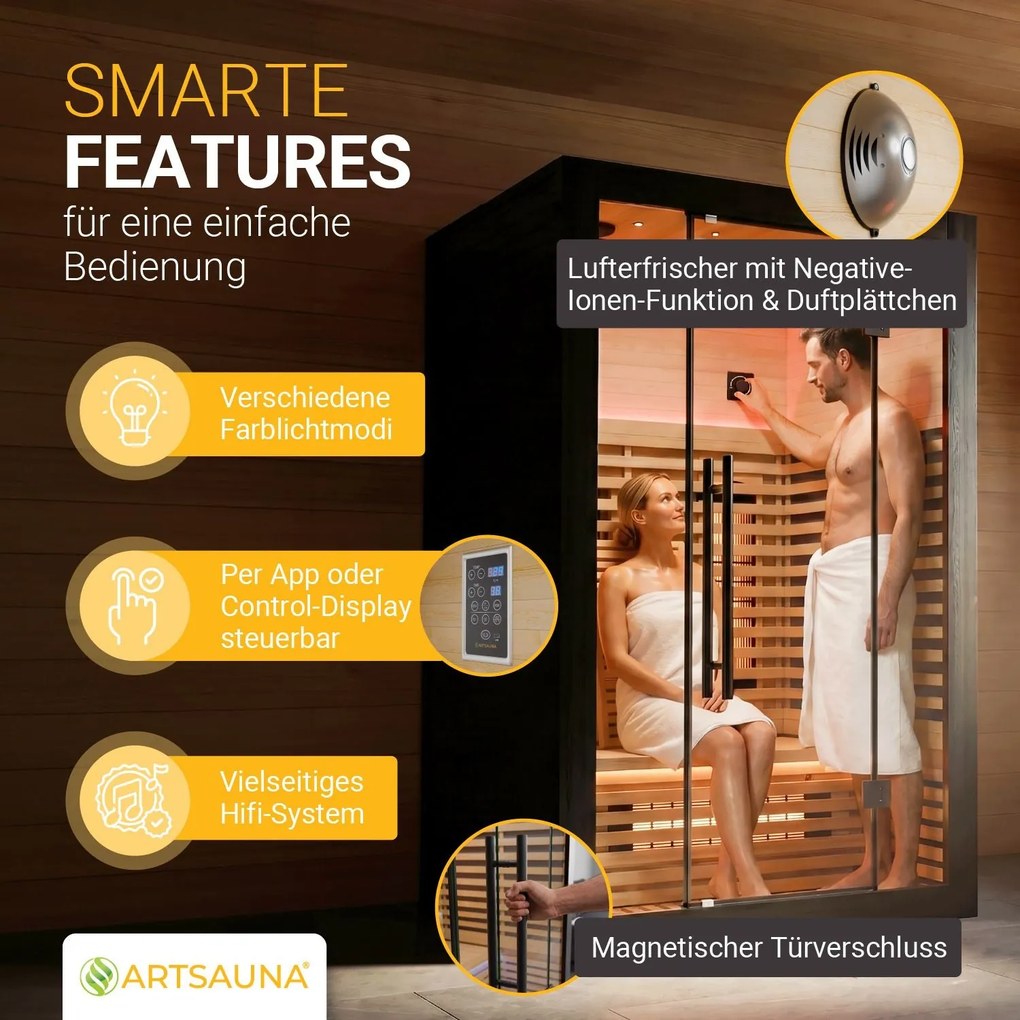Artsauna Infrasauna Trondheim 120, černá