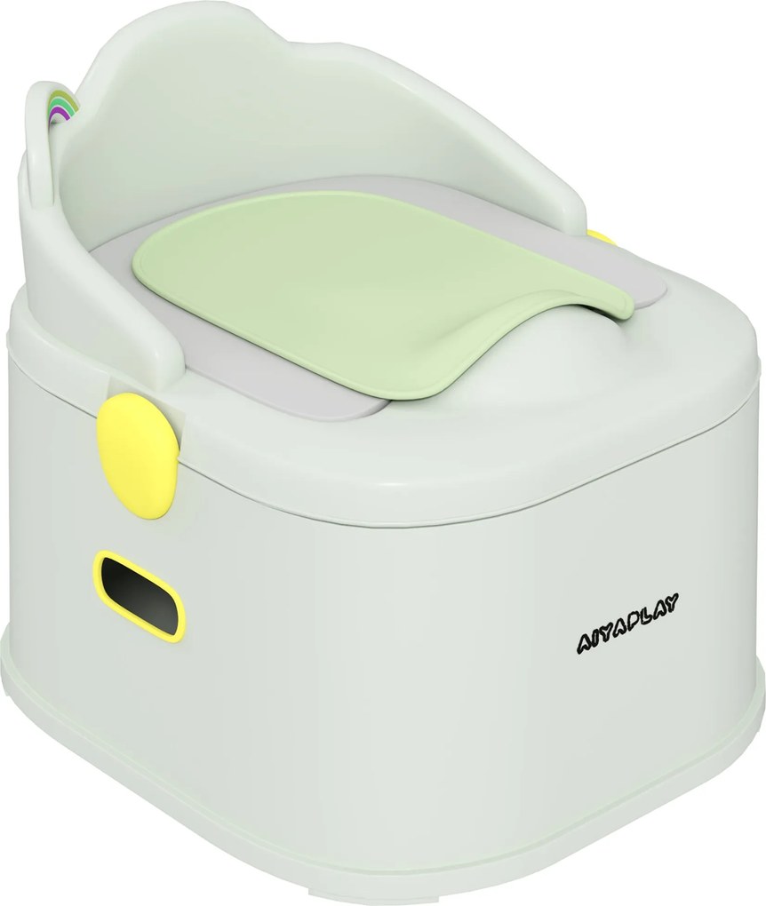 AIYAPLAY 3-v-1 dětský nočník, odnímatelný nočník, nočník s držadly, pro děti 6-72 měsíců, do 50 kg, plast, umělá kůže, šedý | Aosom