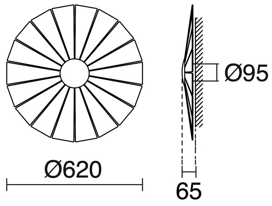 Exo 962B-L3114B-02-W2 nástěnné LED svítidlo Eye, světlé dřevo, 21W, 3000K, ø62cm, IP20