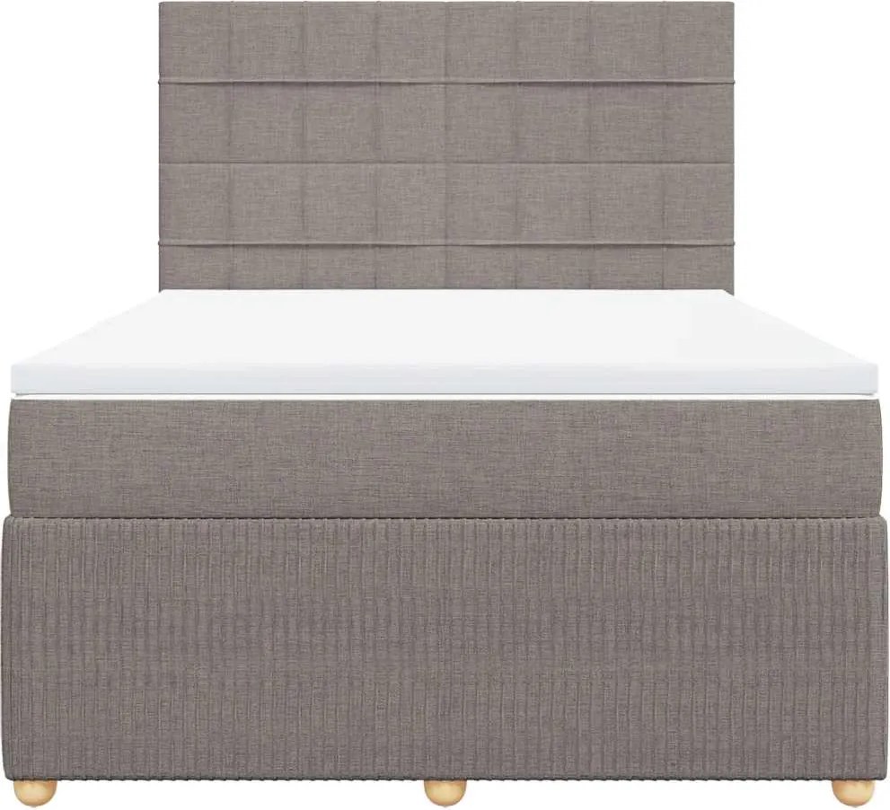 Box spring postel s matrací taupe 140x190 cm textil 3292055