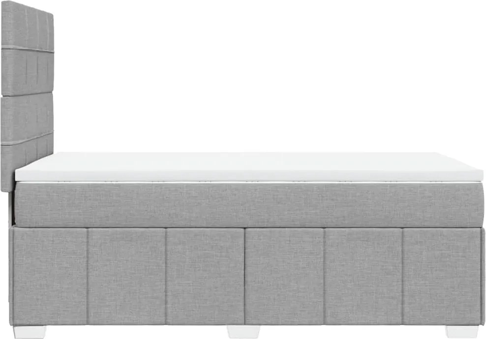 Box spring postel s matrací světle šedá 80 x 200 cm textil 3293795