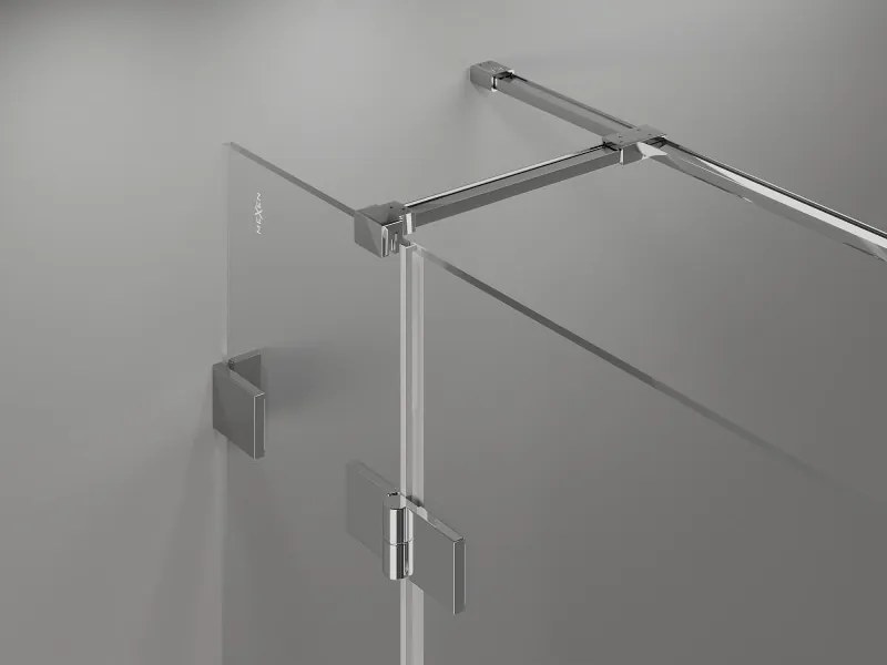 Mexen Lunar T, sklopný sprchový kout pravý 75 x 70 cm, čiré sklo, chromový profil, 834T-075-070-01-00-P