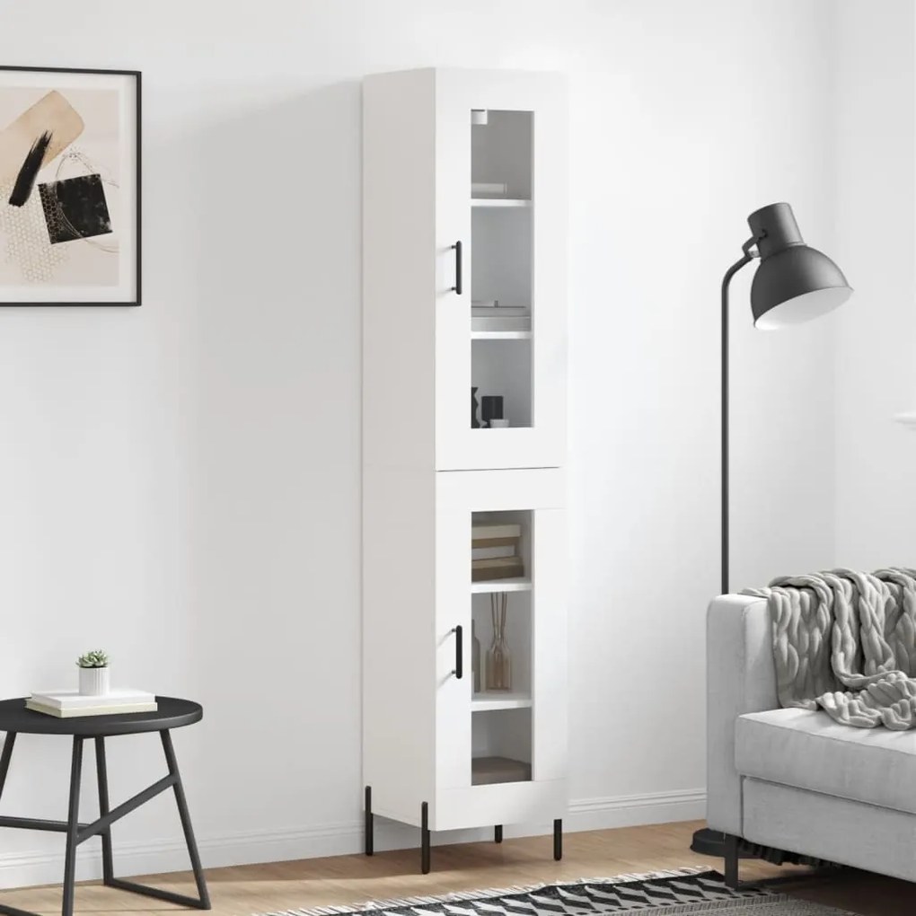 Skříň highboard bílá 34,5 x 34 x 180 cm kompozitní dřevo