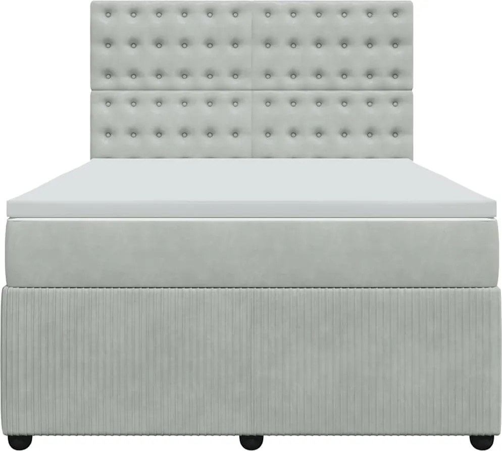 Box spring postel s matrací světle šedá 140x200 cm samet 3294670