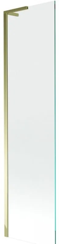 Mexen Next L, 1-křídlová vanová zástěna 50 x 150 cm, 6mm čiré sklo, zlatý lesklý profil, 895-050-000-03-00-50