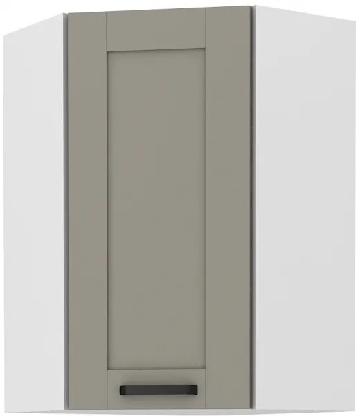 Kuchyňská skříňka LUNA 60x60 GN-90 1F (45°) korpus: bílá, barva dvířek: světle šedá CLAY