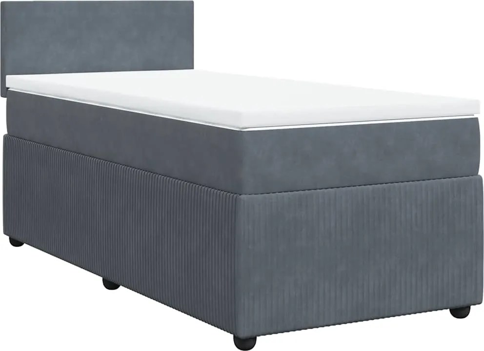 Box spring postel s matrací tmavě šedá 90x190 cm samet 3289909