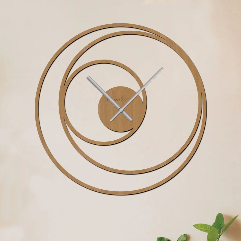 dřevo života Nástěnné hodiny KRUH Zvolte barvu dekoru: Černá, Zvolte velikost hodin (cm): 35x35, Barva ručiček: Zlaté