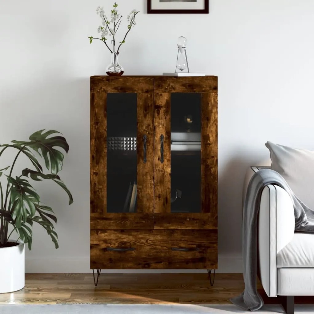 vidaXL Skříň highboard kouřový dub 69,5 x 31 x 115 cm kompozitní dřevo